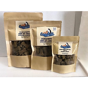 Calm & Happy Hemp Pet Treats Chicken & Bacon-Supports Muscle&Joints-Inflammation-Mood Support-Digestive-Support-Restful Sleep-Calming-Made with Hemp Seed Oil-pet Support (15 Count, 1.3, Ounce)