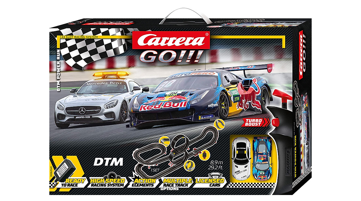 Carrera DTM Power Run Slot Car Race Track Set | Fast-Paced Racing for Kids