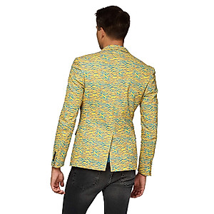 OppoSuits Men's Tall Size Retro-80 Electric Yellow, 80's Animal, 42