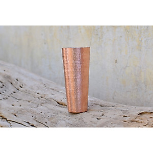 De Kulture Handmade Pure Solid Copper Large Glass Cup Tumbler Drinkware for Milk Water Medicinal Liquid Ice Coffee Ice Tea Cocktail Beer Sake Whiskey Vodka Rum Tequila, 3x 7 (DH) Inches, 600 ml