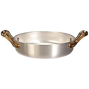 Pentole Agnelli 1932 Collection Line Omelette Pan with 2 Little Handles, Diameter 14 cm, Aluminium Silver, 14 x 14 x 4 cm