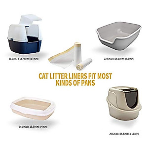 KONE Cat Litter Box Liners, 14 Count Jumbo Extra Durable Large Drawstring Kitty Litter Pan Bags Cat Waste Litter Bags Pet Cat Supplies (36" x 18")