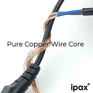 Ipax 10 Ft Long Two Prong AC Power Adapter Cord Cable Compatible with PS5 PS4 PS3 Slim LG TCL Samsung UN32EH5300 UN40EH5300 UN46EH5300 UN50EH5300 UN28H4000 UN40J5200 UN43J5200 UN48J5200 UN50J5200 TV