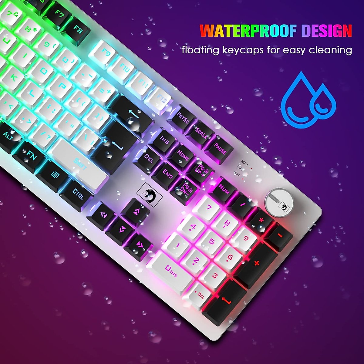 FELICON Rechargeable 2.4G Wireless Keyboard and Mouse Combo Suspended Keycap Mechanical Feel Backlit Gaming Keyboard & Mouse Adjustable Breathing Lamp for Laptop Computer and Mac
