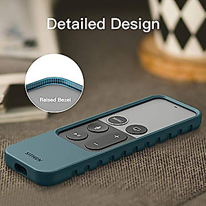 SITHON Silicone Case for Apple TV Siri Remote (1st Generation), Lightweight Shockproof Anti Slip Protective Cover for Apple TV 4K Siri Remote Controller (1st Gen), Midnight Blue