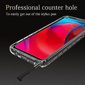 AMENQ for Moto G Stylus 5G Case, Moto G Stylus 5G Case Clear, Heavy Duty Protection with Rugged PC and Silicone TPU Bumper Front Cover for Motorola XT2131DL (Clear)
