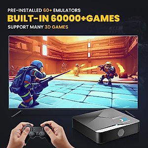 Bearway Super Console x2 Retro Game Console with 60,000+Classic Games for TV, Video Game Console with 60+Emulators,Plug& Play Gaming System EmuELEC4.6&Android TV 9.0, 2 Wireless Controllers(256G)