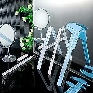 6 Pieces Eyebrow Tools 2 Pieces Eyebrow Measuring Ruler 2 Pieces Microblading White Marker Pen with Paper Ruler Skin Marker Eyebrow Permanent Makeup Position Mark Tools for Eyebrow Lips Skin