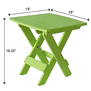 ECCB Outdoor Outer Banks Collection Tailgate Folding Side Table (Lime)