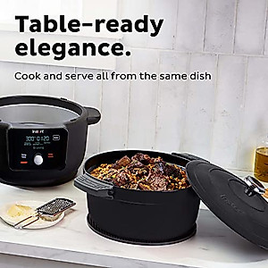 Instant Electric Round Dutch Oven, 6-Quart 1500W, From the Makers of Instant Pot, 5-in-1: Braise, Slow Cook, Sear/Sauté, Cooking Pan, Food Warmer, Enameled Cast Iron, Included Recipe Book, Black