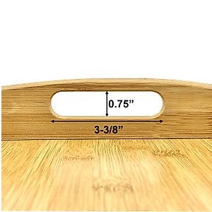 Bam & Boo - Natural Bamboo Serving Tray Extra Large Rectangular with Handles - for Food, Drinks, Storage, Decor, Vanity, Breakfast, Parties, Weddings, Picnics(23.6” x 15” x 2.35”)