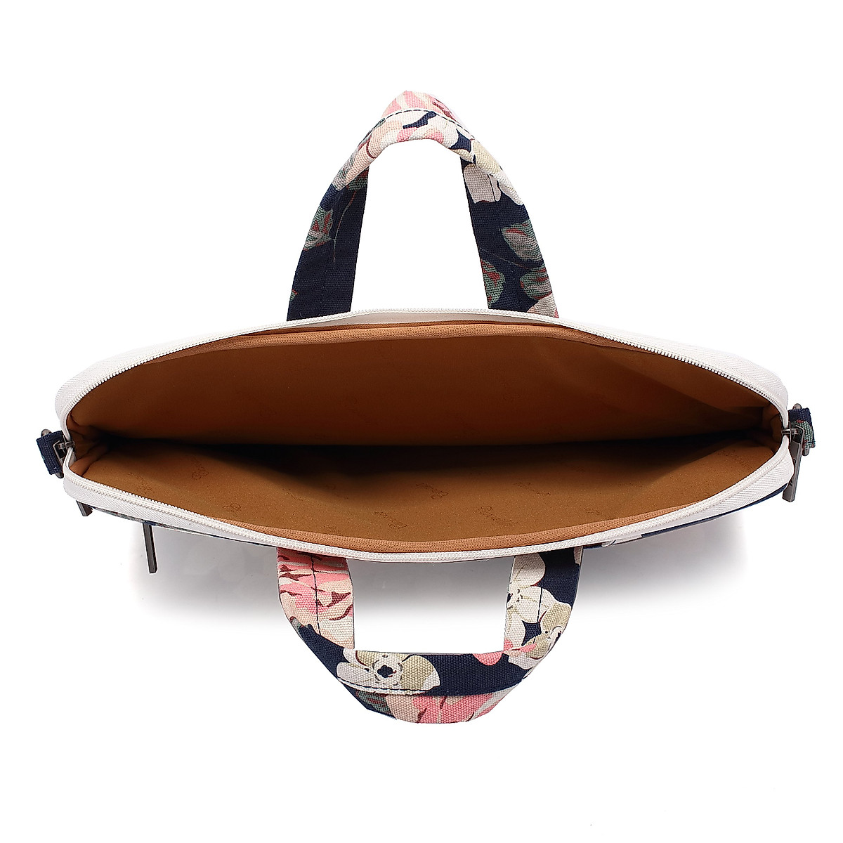 canvaslife White Rose Patten Waterproof Shoulder Messenger Bag Case Sleeve for 14 Inch 15 Inch Laptop Briefcase 15.6 Inch