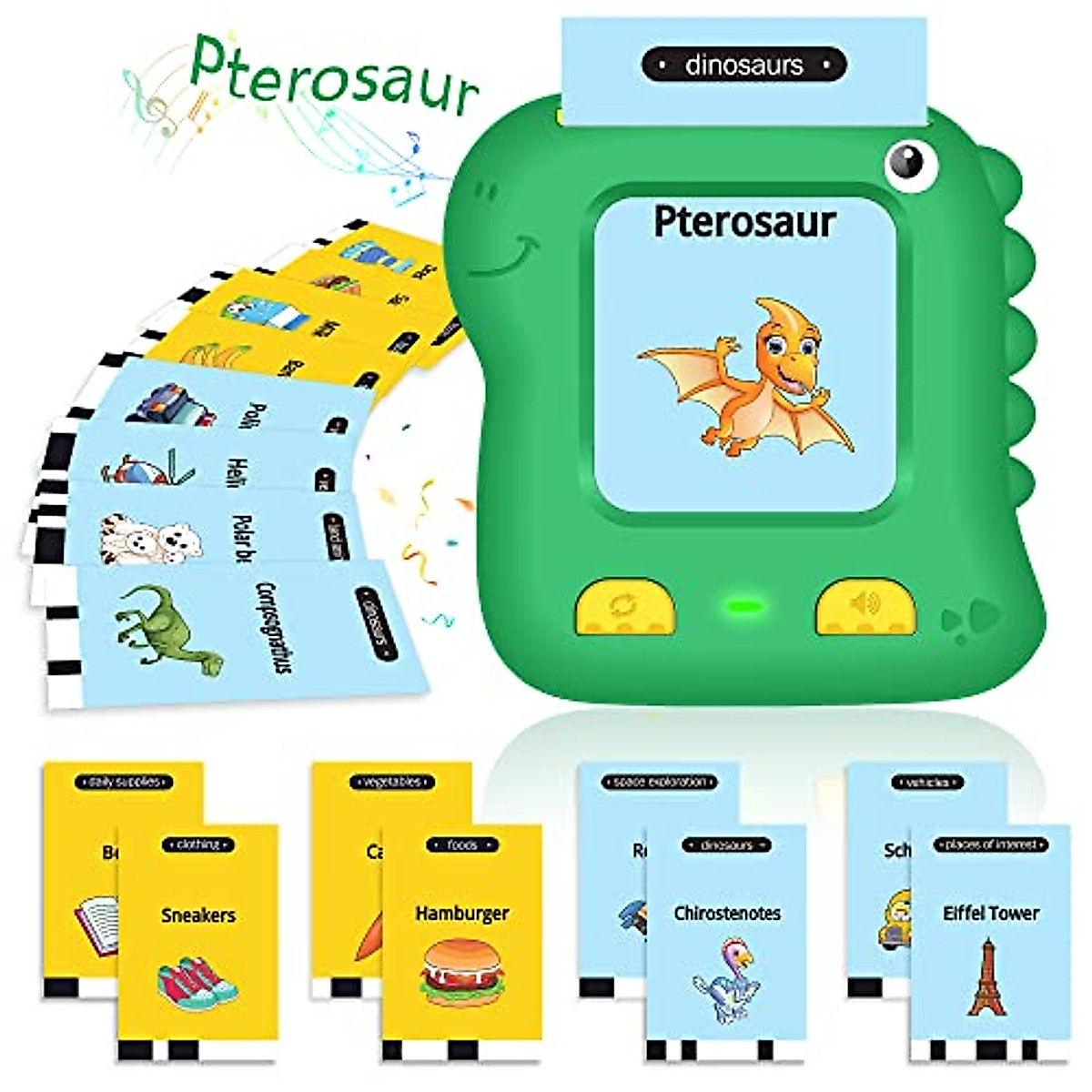 Toddler Toys for 2 3 4 5 Year Old Boys Girls, Richgv Pocket Speech Flash Cards Dinosaur Toys 2 Year Old Boy Girl Birthday Gifts Preschool Speech Development Toys Autism Sensory Toys Travel Essentials