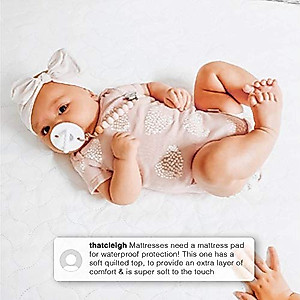 Beautyrest Kids Fitted Crib Mattress Pad | Waterproof | 52” x 28” | Machine Washable, White