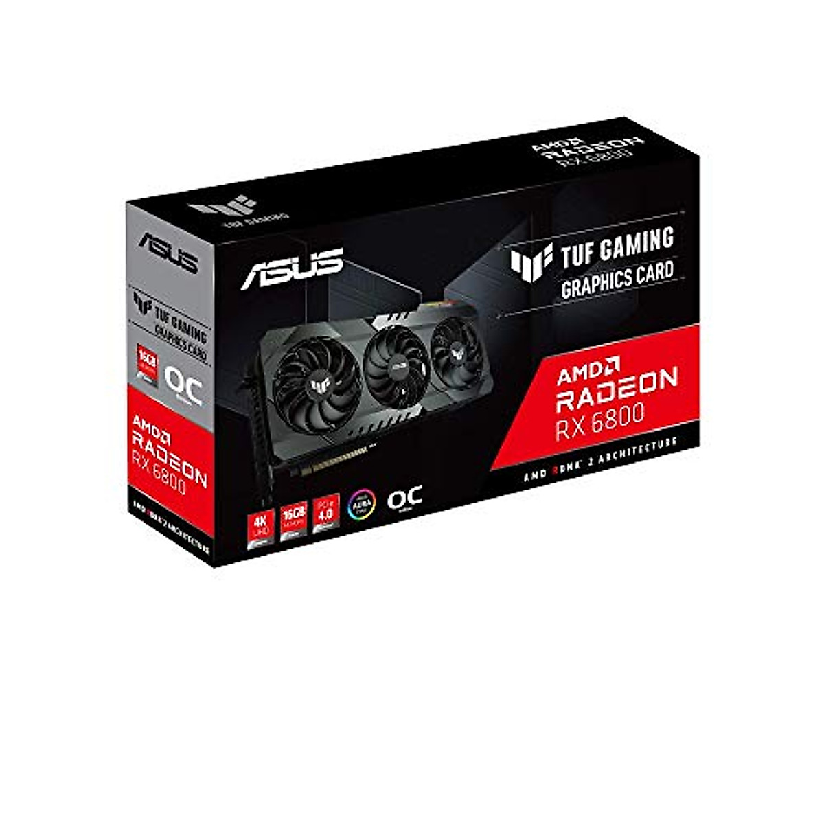GIGABYTE ASUS TUF Gaming AMD Radeon™ RX 6800 OC Edition Graphics Card (PCIe 4.0, 16GB GDDR6, HDMI 2.1, DisplayPort 1.4a, Dual Ball Fan Bearings, All-Aluminum Shroud, Reinforced Frame, GPU Tweak II)
