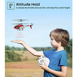 Syma RC Helicopter for Adults Kids with Altitude Hold, 2 Rechargeable Battery (Rose Red)