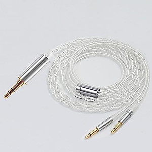 FAAEAL Copper Silver Plated Upgrade Cable,Compatible with Hifiman HE400SE HE4XX,HE-350,Meze 99 Classics,Denon AH-D9200,3.5mm to Dual 3.5mm(1/8”) Aux Cord Replacement Wire
