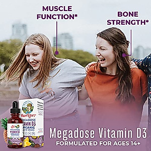 Vitamin D USDA Organic | Vitamin D3 Liquid | Sugar Free | Liquid Vitamin D Drops Immune Support for Adults & Kids | VIT D3 | Vegan | Gluten Free | Non-GMO | 30 Servings