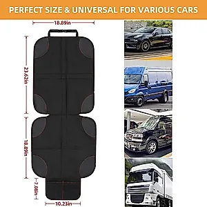 Car Seat Protector for Child Car Seat 2 Pack Waterproof 600D Fabric Child Baby Non Slip Seat Back Protector with Storage Pockets Car Seat Cover Mat Protector for Fabric and Leather Seats