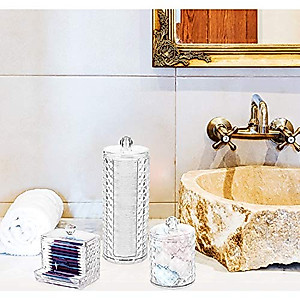 Aeon Design Makeup Organizer Set Cotton Ball,Cotton Pad And Q Tip Holder Vanity Organizer-Storage Containers On Bathroom Counters-Bathroom Organizer-Easy Organization With Compact Unique Design-3 Pack