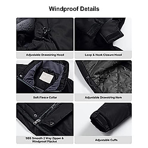 Pursky Men's Ski Jackets Skiing Warm Winter Coats Detachable Fur Hooded Black XL