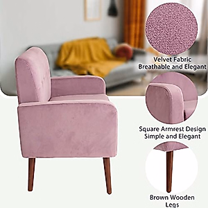 Sepnine 50" Modern Linen/Velvet Fabric Loveseat Sofa,Office Couch for Small Space, Living Room Soft Futon,Small Love Seats Couch for Bedroom (Velvet-DarkPink)