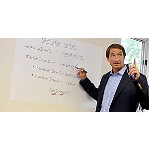 Wizard Wall® Instant Whiteboard, Repositionable Dry Erase Surface, 13” x 25’ Roll