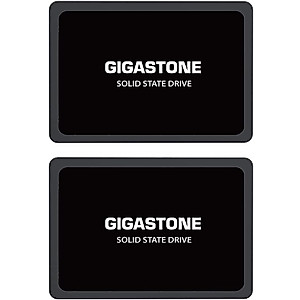 Gigastone SATA SSD 500GB (2-Pack) 2.5 inch SSD 520MB/s Upgrade Laptop PC Memory and Storage PS4 HDD Replacement 2.5" Internal Solid State Hard Drives SATA III SLC Cache 3D NAND Increase Performance