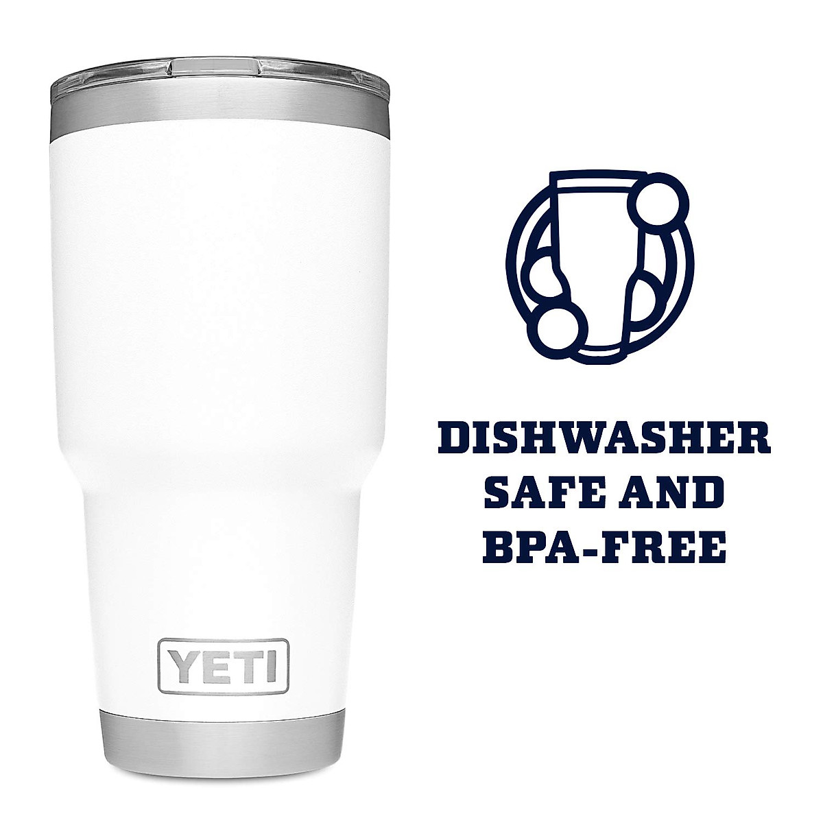 YETI Rambler 30 oz Stainless Steel Vacuum Insulated Tumbler w/MagSlider Lid, White