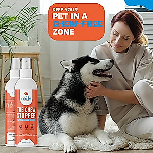 Milo by Bone Bitter Apple Spray for Dogs to Stop Chewing | Non-Toxic, Safe & Alcohol-Free | No Chew Spray for Dogs | Extreme Bitter Formula | Indoor & Outdoor Use