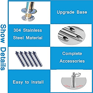 BTZHY Swimming Pool Handrails, 304 Stainless Steel Spa Handrail, Pool Rail w/Breathable Armrest Cover for Garden Backyard Pools Easy to Install (1PCS)