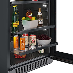 Avallon ABR242SGLH 24 Inch Wide 140 Can Energy Efficient Beverage Center with LED Lighting, Double Pane Glass, Touch Control Panel and Left Swing Door