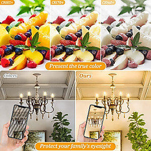 Brightever E12 LED Candelabra 40 Watt Equivalent Light Bulbs, 4W Warm White 2700K Ceiling Fan Bulbs, Chandelier Candle Lights for Wall Lanterns, Pendant Lights, Non-Dimmable, 6-Pack