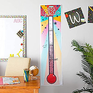Goal Setting Thermometer Incentive Charts for Kids, Classrooms (17 x 63 in, 5 Pack)