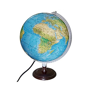 Replogle Toledo Blue Ocean Illuminated Desktop Globe with Hardwood Cherry Finish Base (12"/ 30cm diameter)