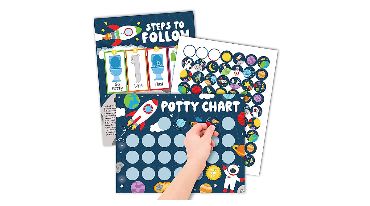Fun Space Potty Training Chart for Kids with Stickers