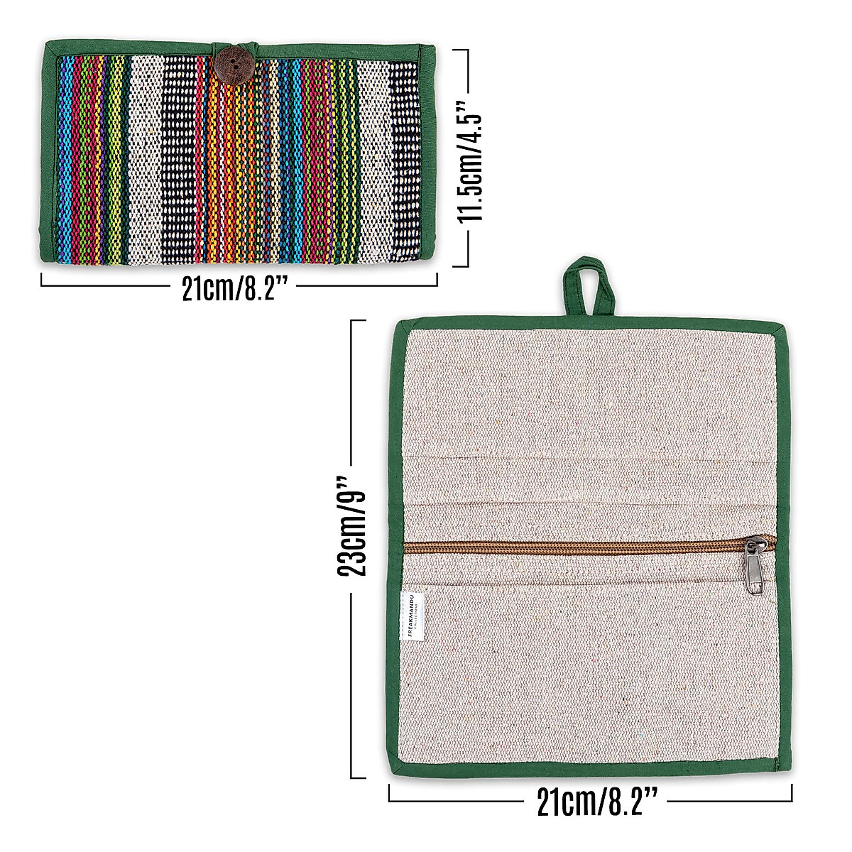 Freakmandu Collections Women's Wallet Vegan - Handmade Bifold Wallet 100% Cotton Made in Nepal