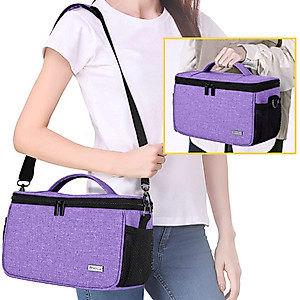 YARWO Sewing Accessories Organizer, Craft Storage Bag for Sewing Tools and Supplies, Purple