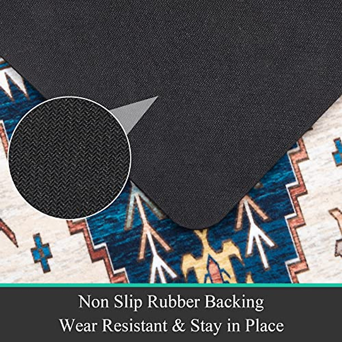 Pauwer Boho Kitchen Rugs Sets of 3 Farmhouse Kitchen Runner Rugs and Mats Non Skid Washable Kitchen Mats for Floor Cushioned Waterproof Kitchen Floor Mat Laundry Room Area Rug Runner Carpet