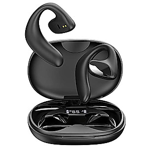 Over Ear Wrap Around Earbuds Bone Conduction Open Ear Headphones Running Sport Workout Wireless Earbuds Gaming with Earhooks Mic Gym Sports Gaming Ear Buds Running Workout Bluetooth Earbud