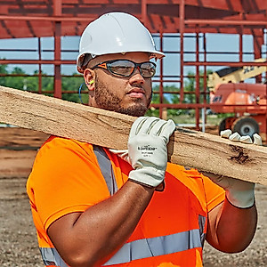 SAFEGEAR 3-pk. Cowhide Leather Work Gloves with Keystone Thumb - Large Driver Safety Gloves for Men or Women - For Truck Driving, Construction, Welding, Gardening & More - J. J. Keller & Associates