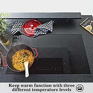 Electric Ceramic Cooktop 30 Inch, 5 Burners Electric Radiant Stove, Drop-in Smoothtop Ceramic Glass Cooker, 240V 8200W for All Cookware
