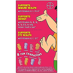 Flintstones Vitamins Chewable Kids Multivitamin with + Extra Iron, Toddler & Kid Vitamins with Vitamin C, D, Vitamin B12 & Iron for Kids, 90 Count