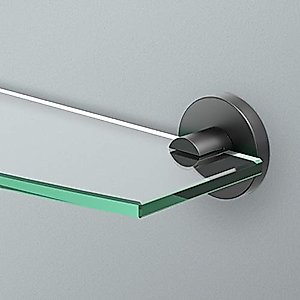 Gatco Reveal Glass Shelf, 20 Inch, Matte Black