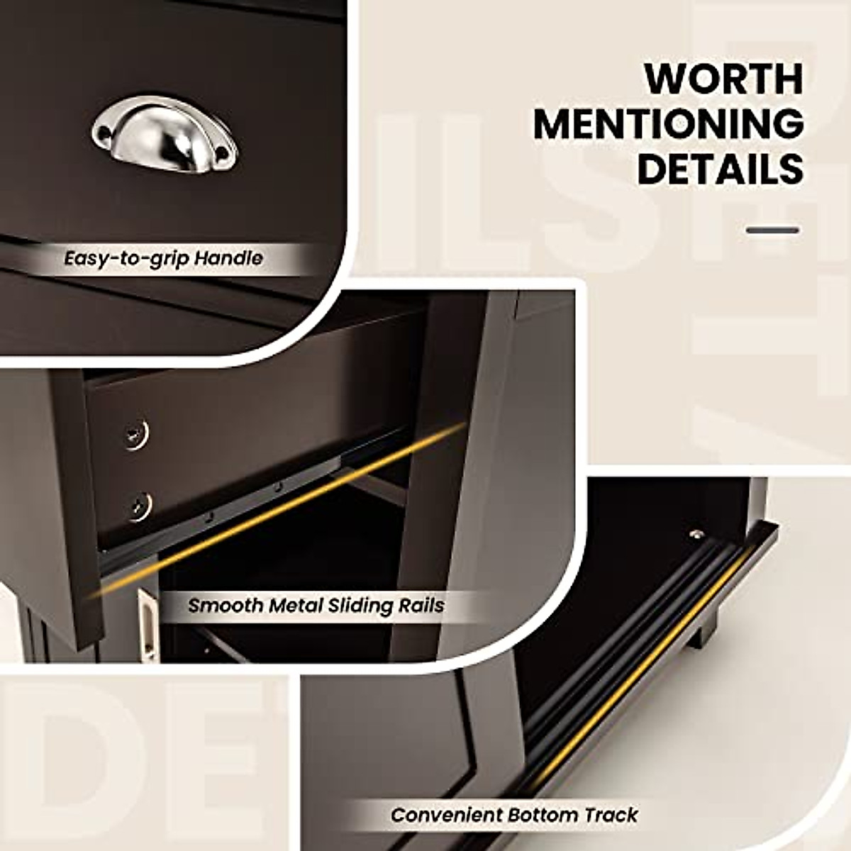 Giantex Buffet Hutch Storage Cabinet, Kitchen Pantry with 2 Drawers, Sideboard with Sliding Door, 2 Tier Shelves, Microwave Countertop, Anti-Toppling, Wood Farmhouse Cupboard for Utensil (Brown)