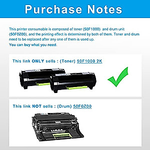 LCL Remanufactured Toner Cartridge Replacement for Lexmark 50F1000 50F000G 500G 501 MS310 MS310d MS310dn MS312DN MS312 (2-Pack Black)