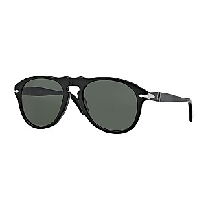 Persol PO0649 95/31 52MM Black/Green Aviator Sunglasses for Men + BUNDLE With Designer iWear Eyewear Kit