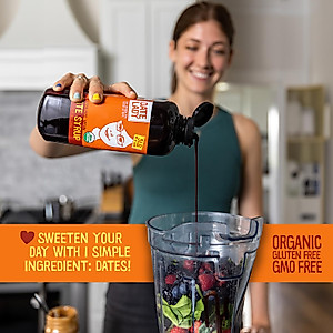 Date Lady Date Syrup 3 lb Squeeze Bottle | 1 ingredient: 100% Organic Dates. Vegan, Paleo, Gluten-free & Kosher | Also Known As Silan, Date Honey and Date Nectar | Sugar Substitute