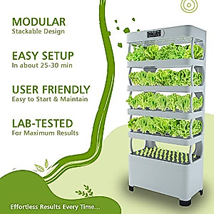 Nutraponics Hydroponics System for Herbs, Fruits, & Vegetables – Hydroponic Growing System with Automated LED Grow Lights – Vertical Farming for Indoor Tower Garden – 72 Planters and 82 Seeding Sites
