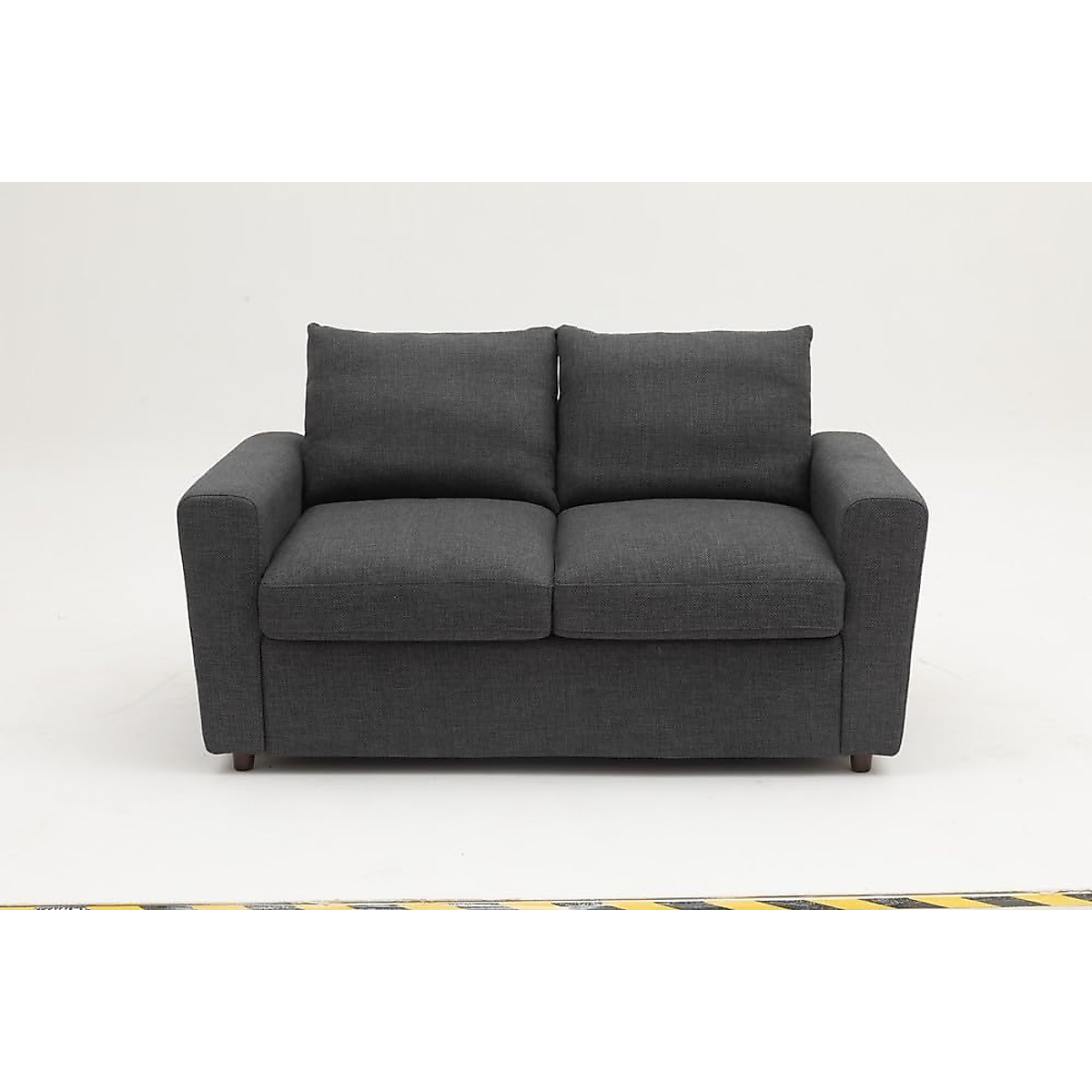 Panana Loveseat Sofa 2 Seater and 3 Seater Modern Couch, Fabric Couch with Under Storage Seat Cushion,Track Armrest, Comfy Couches for Small Spaces, Living Room (Dark Gray Linen Fabric, 2 Seater)